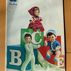 Vintage Patons Beehive Just for Dolls Pattern Book, Knit Dolls Clothing ...