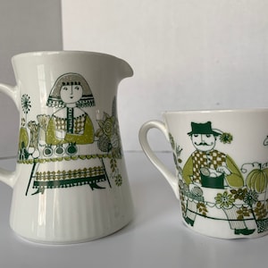 Figgjo Turi Market Milk Jug and Cup, Figgjo Norway Turi Design Market ...