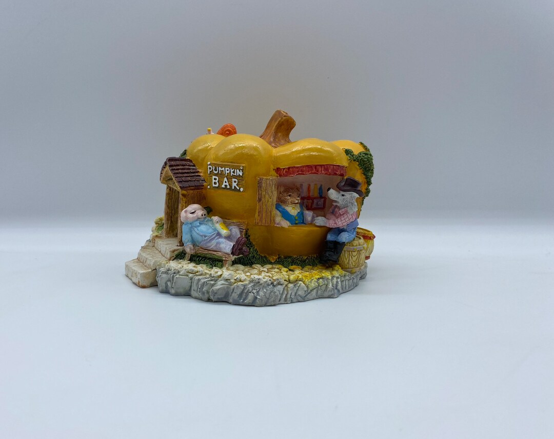 Vintage Resin Pumpkin Bar House Piggy Bank, Rare 1980s Pumpkin Bar Coin ...