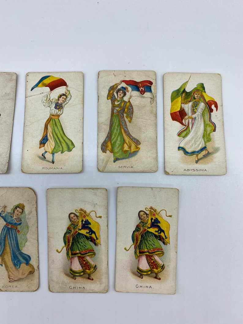 1908 Cigarette Cards Antique Tobacco Cards From 1908 Lot of 9 - Etsy