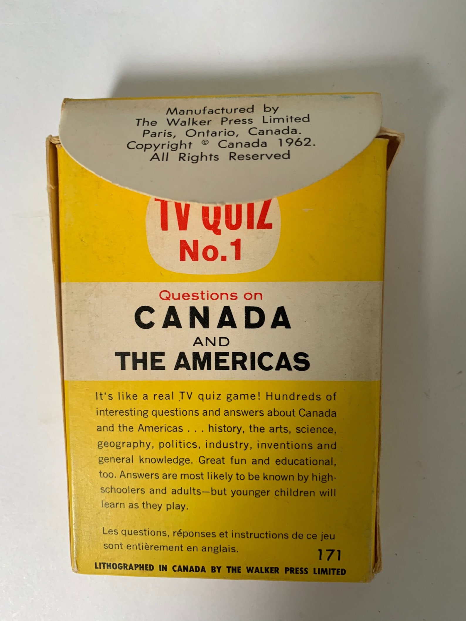 Vintage TV Quiz, 1962 Educational Entertaining, TV Quiz Deck of 40 ...
