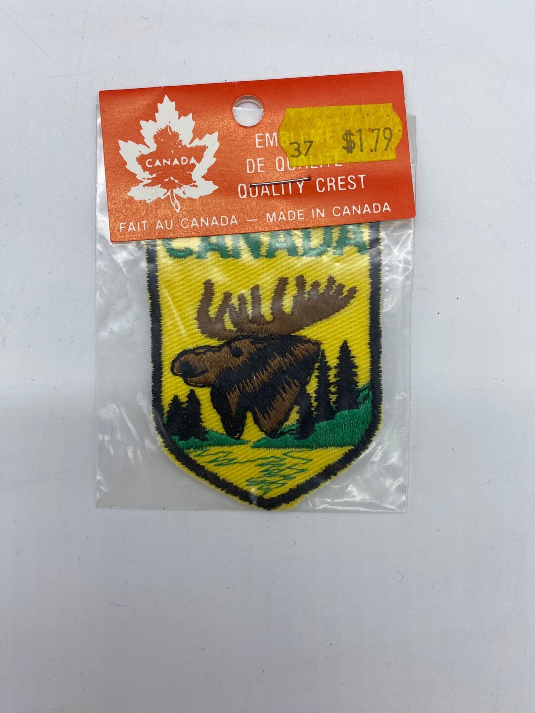Vintage Canada Crest Patch, New Old Stock Canada Moose Crest Patch ...