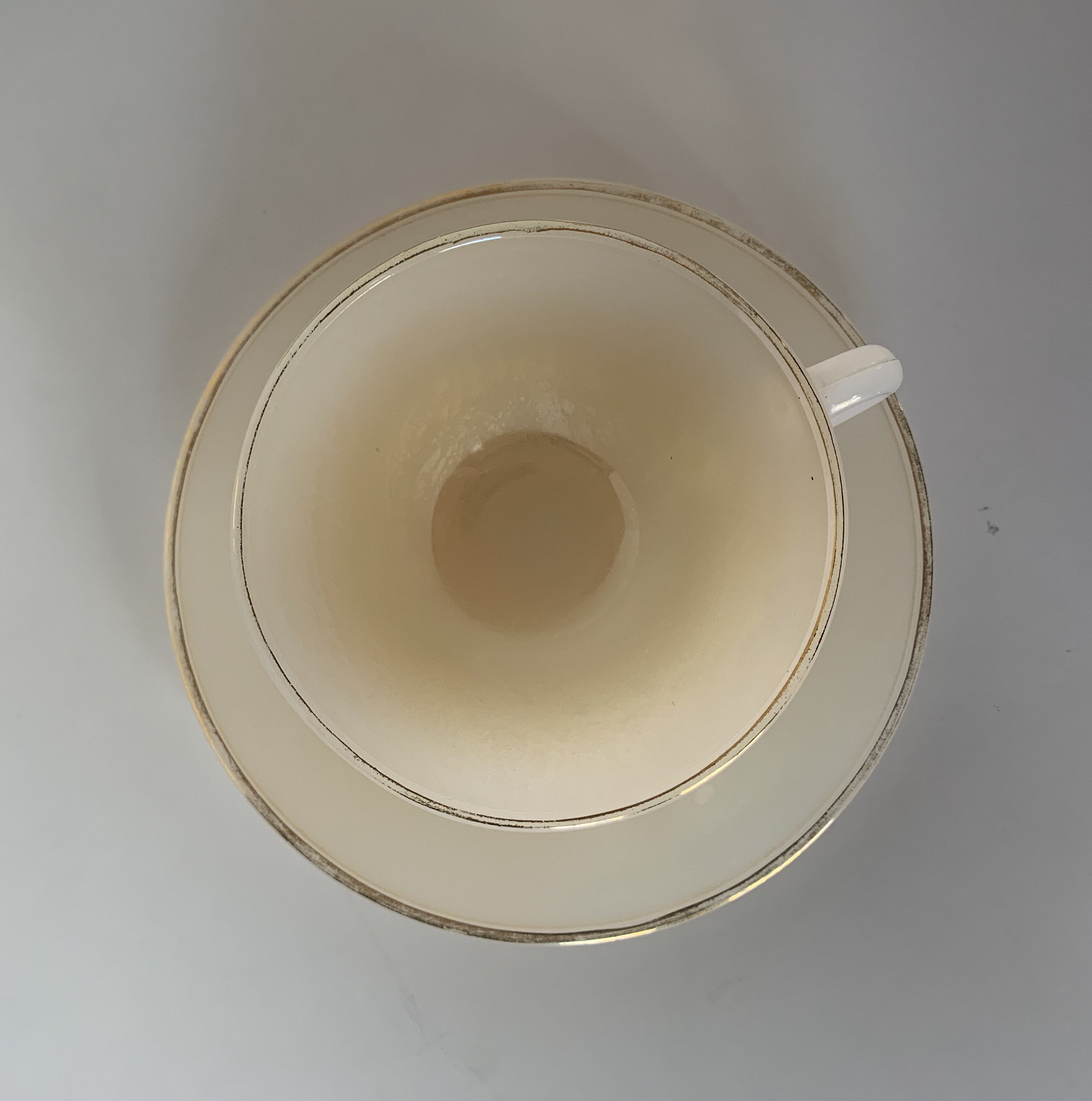 Arcopal Tea Cup & Saucer, Vintage Cream Iridescent Arcopal Cup, Gold ...