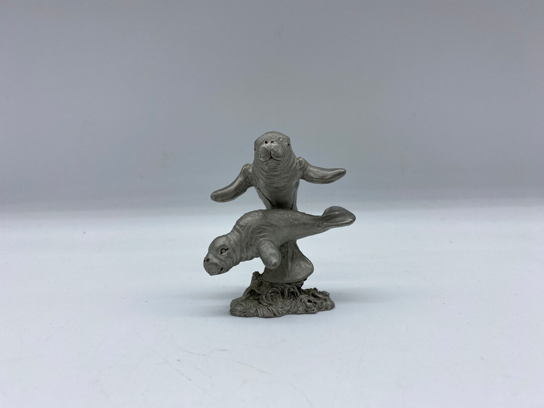 Vintage Spoontiques Pewter Manatees Figurine, Spoontiques Pewter ...