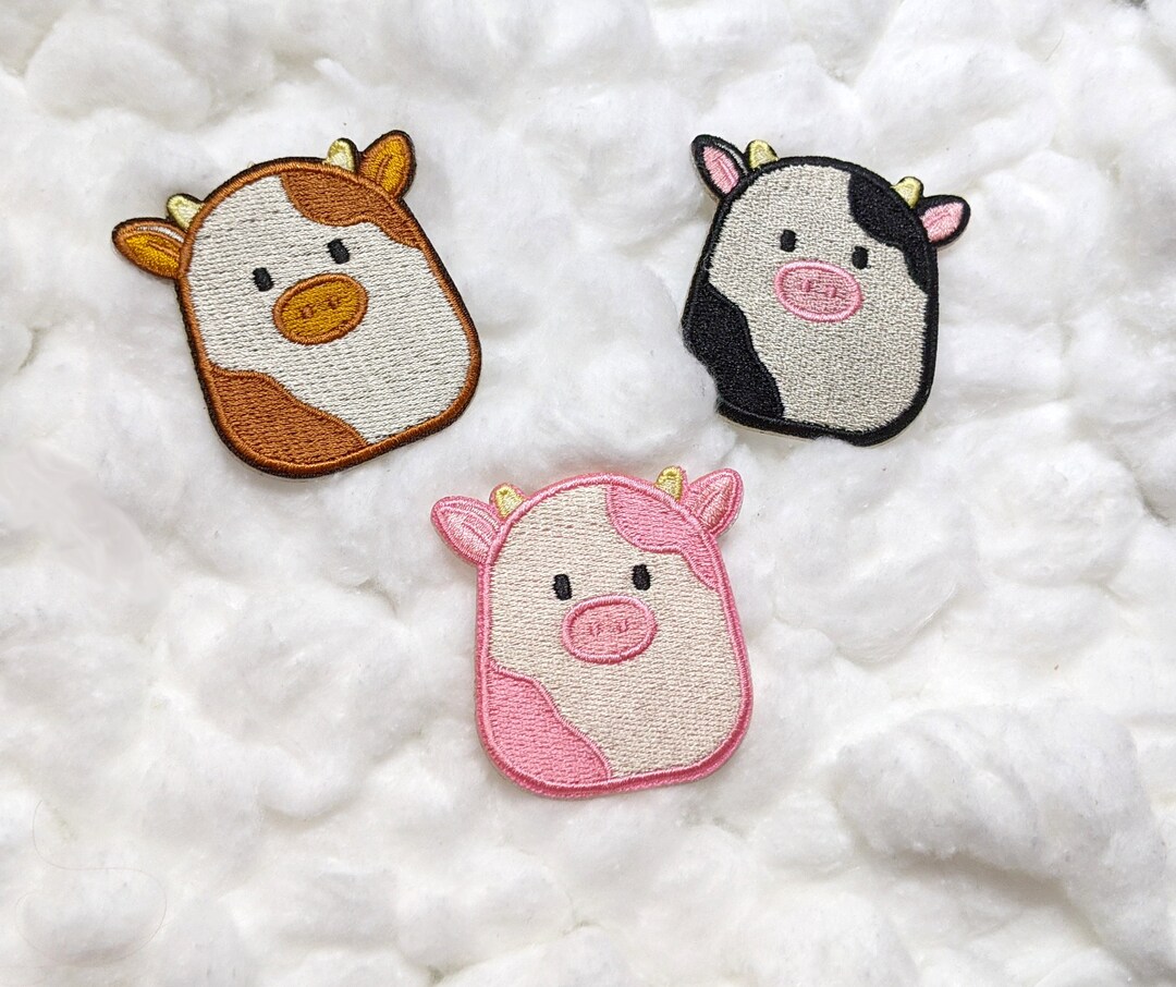 Squishy Cow Adhesive Embroidery Patches - Etsy