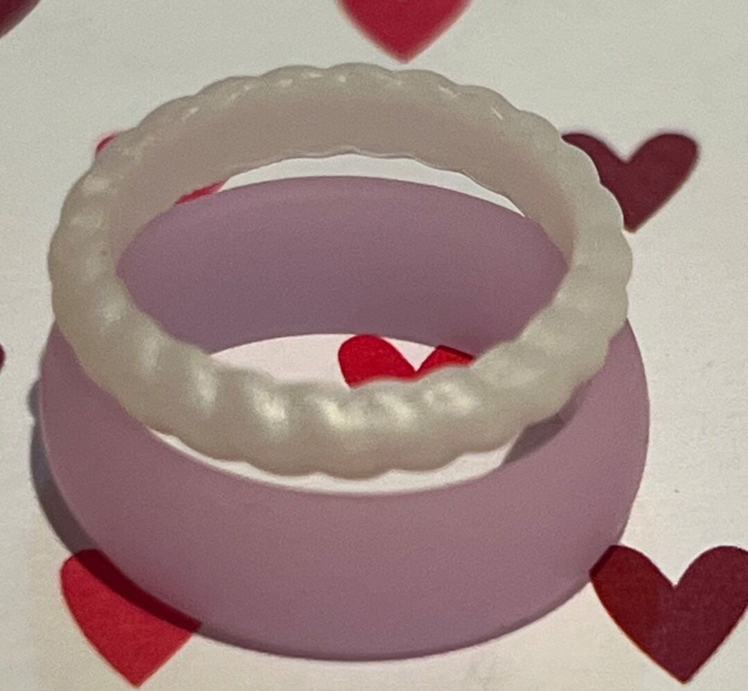 2 Ring Glow Valentine Stacking Set, Beautiful Colors Stackable Silicone ...