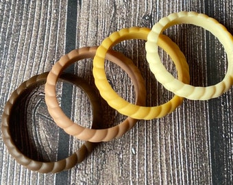 Braided Stackable Silicone Rings Stackable Water Proof Eco | Etsy