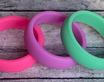 Pattered Silicone Rings Stackable Water Proof Wedding Eco - Etsy