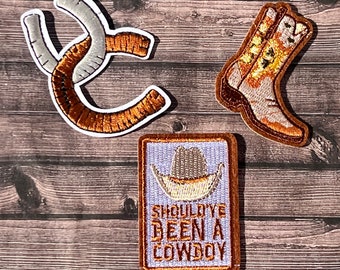 Western Iron on Patches, Trucker Hat Patches, Clothing, Bags ...