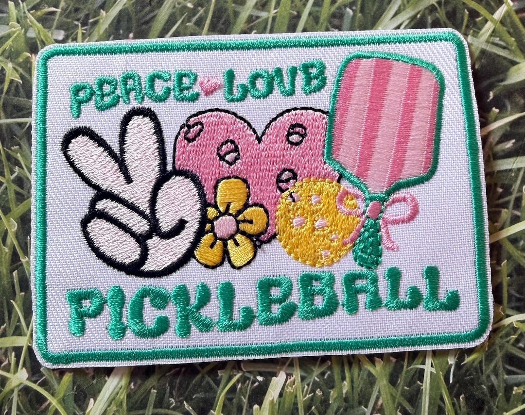 Peace, Love, Pickleball Iron on Patches, Trucker Hat Patches, Clothing ...