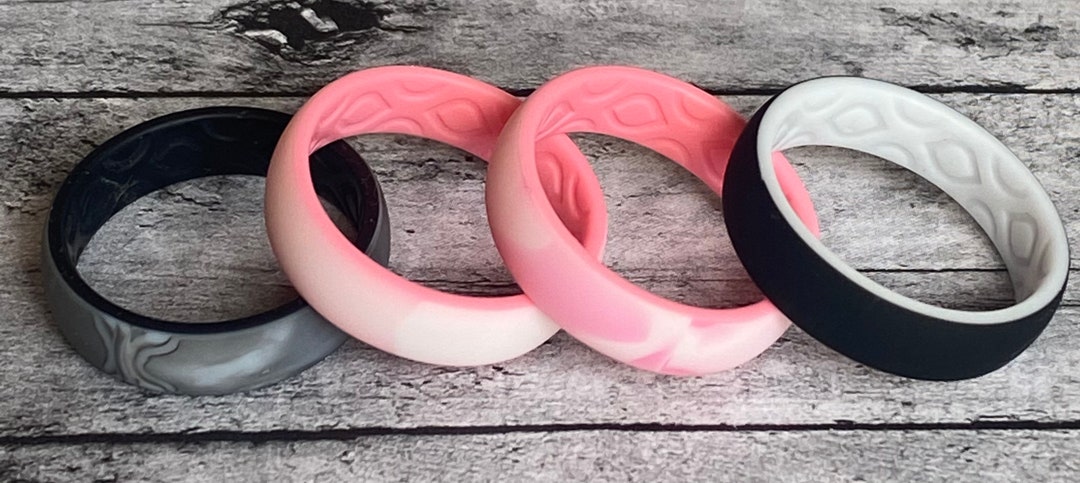 Two-toned Silicone Ring, Stackable, Water Proof, Wedding, Eco Friendly ...