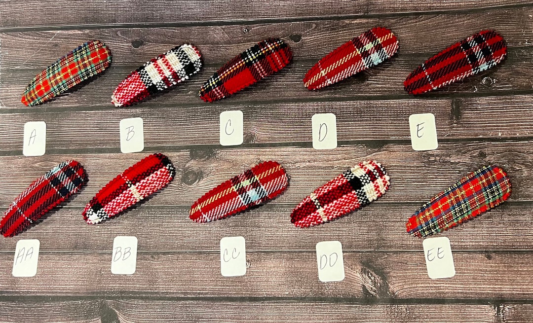 Plaid Fabric Snap Clips, Hair Clips, Super Cute, Dress up or Down - Etsy