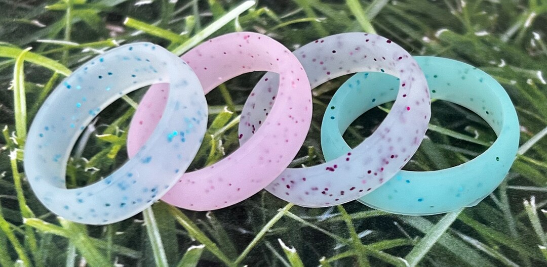 Glitter Silicone Rings, Stackable, Water Proof, Wedding, Eco Friendly ...