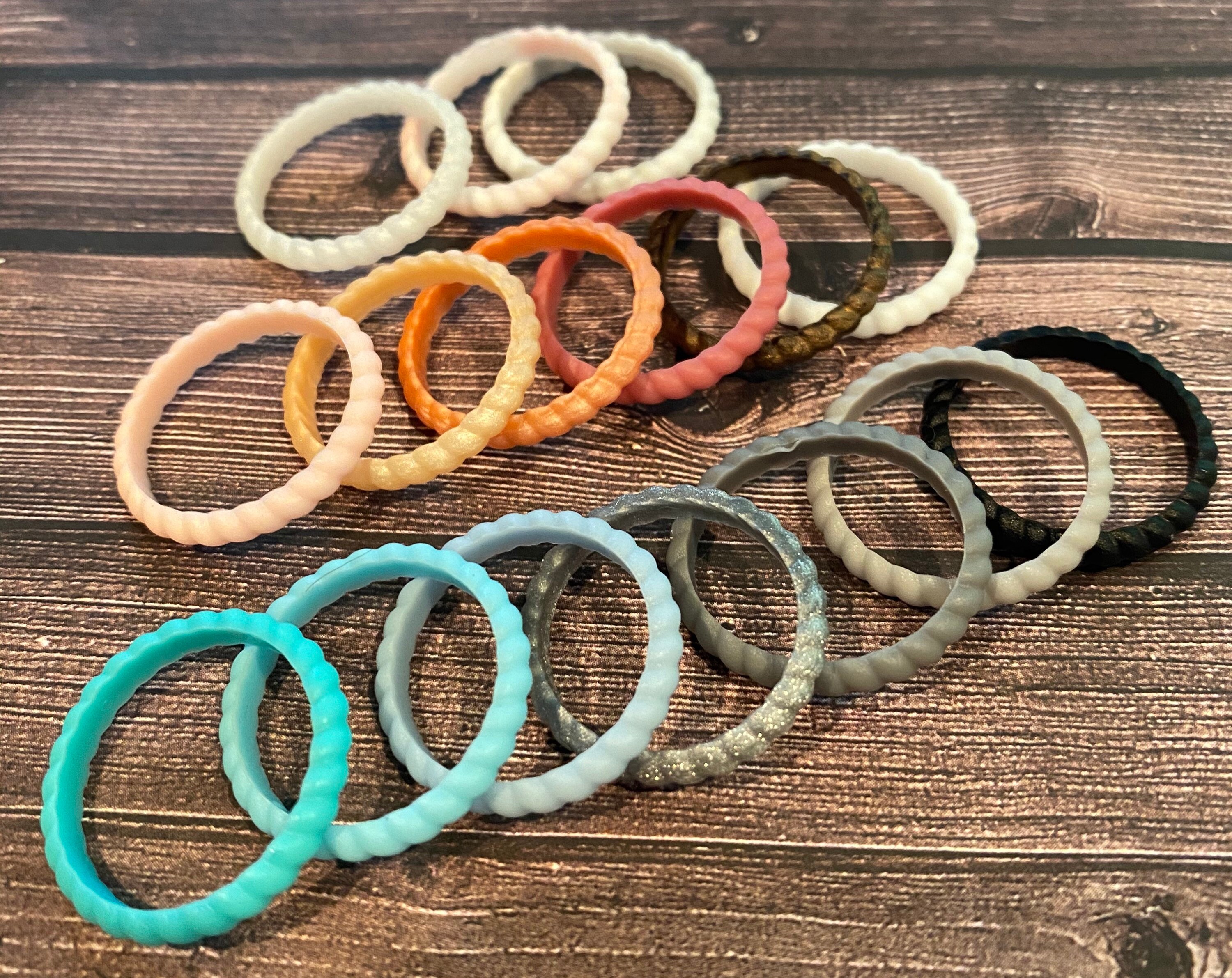 Braided Silicone Rings Stackable Water Proof Eco Friendly - Etsy