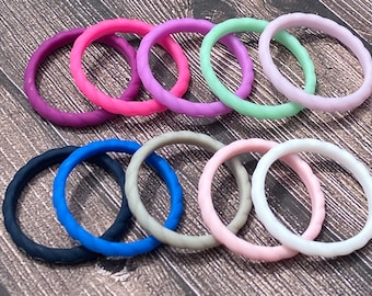 Braided Stackable Silicone Rings Stackable Water Proof Eco | Etsy