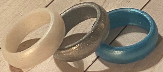 Metallic Silicone Rings Stackable Water Proof Wedding Eco | Etsy