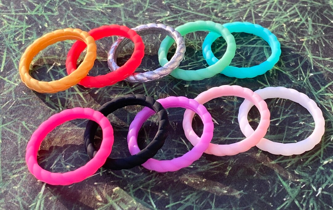 Braided Silicone Rings, Stackable, Water Proof, Eco Friendly, Non-toxic ...