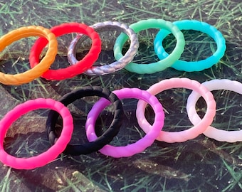 Braided Stackable Silicone Rings Stackable Water Proof Eco | Etsy