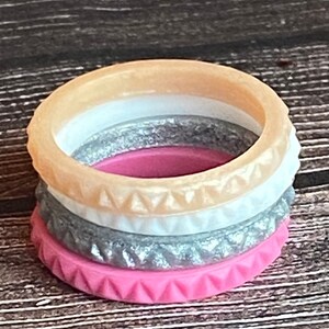 Diamond Cut Silicone Rings, Stackable, Water Proof, Wedding, Eco ...