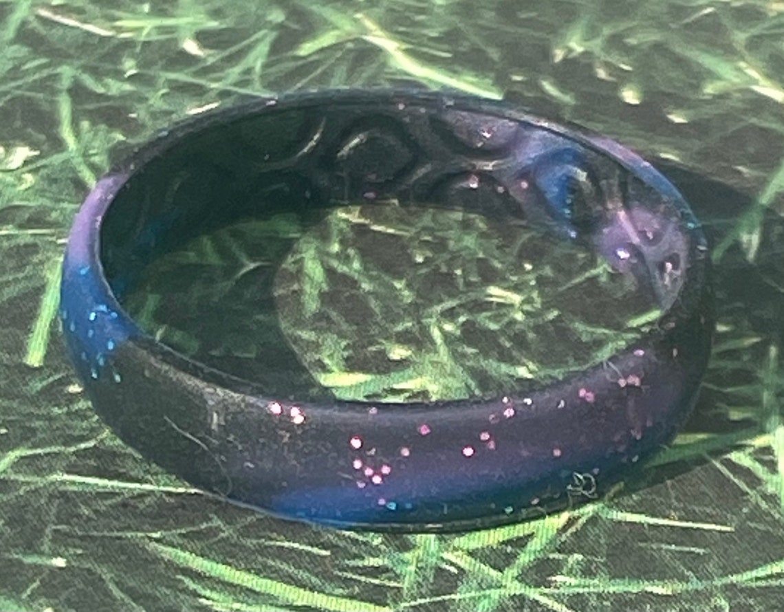 Tie Dye Dreamy Glitter Silicone Ring Stackable Water Proof - Etsy