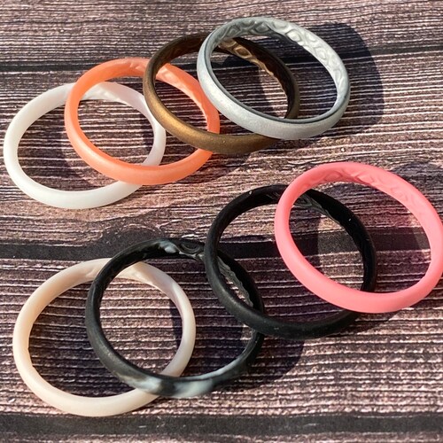 Glitter Silicone Rings Stackable Water Proof Wedding Eco | Etsy