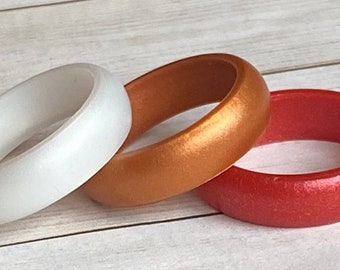 Pattered Silicone Rings, Stackable, Water Proof, Wedding, Eco Friendly ...
