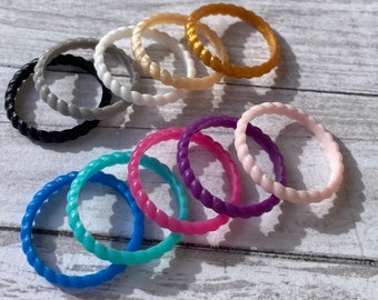 Braided Silicone Rings, Stackable, Water Proof, Eco Friendly, Non-toxic ...