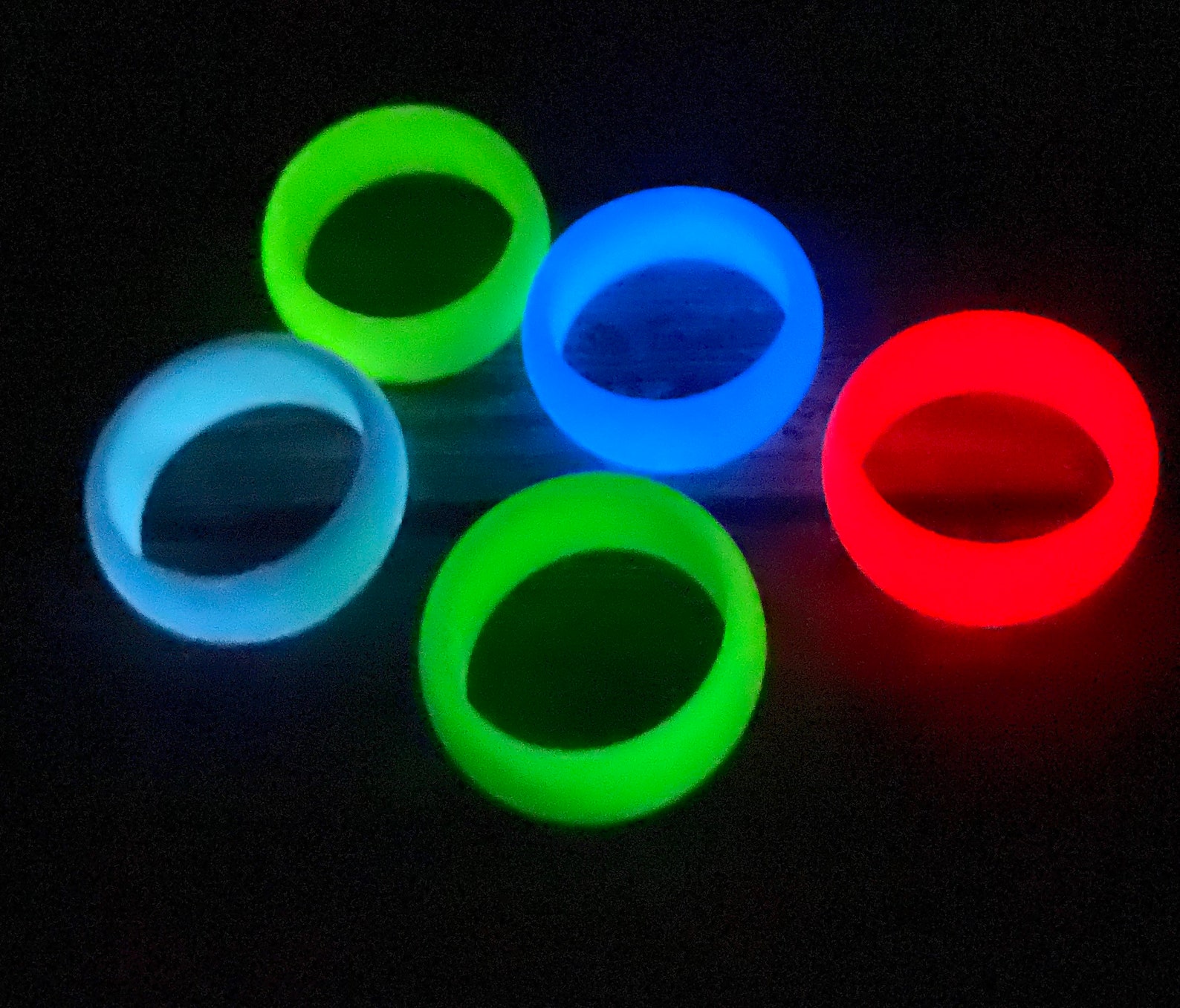 GLOW in the DARK Color Silicone Rings Wedding Bands - Etsy