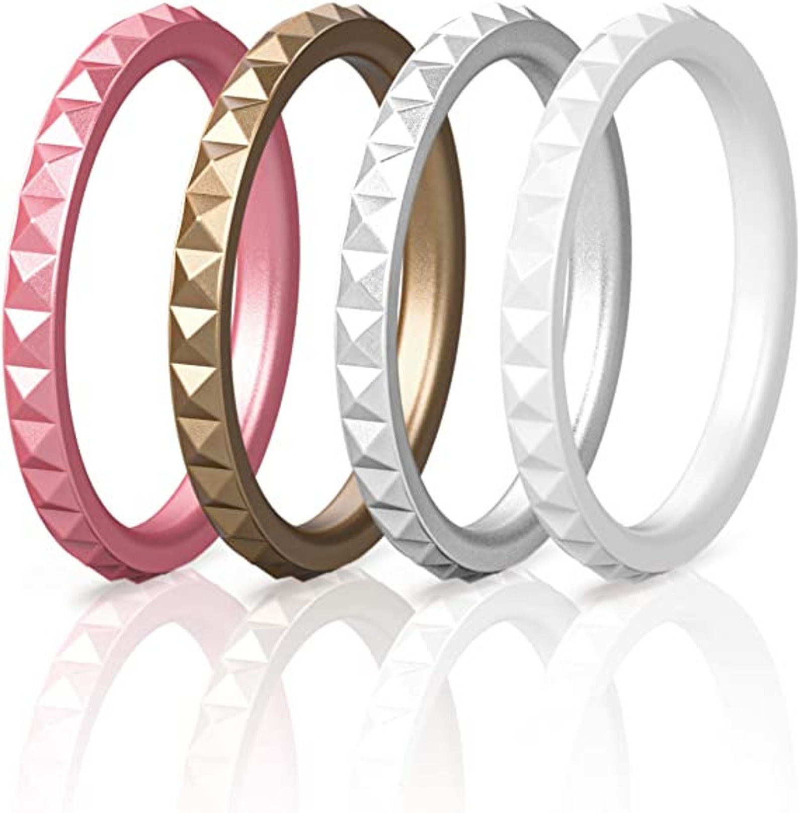 Diamond Cut Silicone Rings 2mm Stackable Water Proof | Etsy