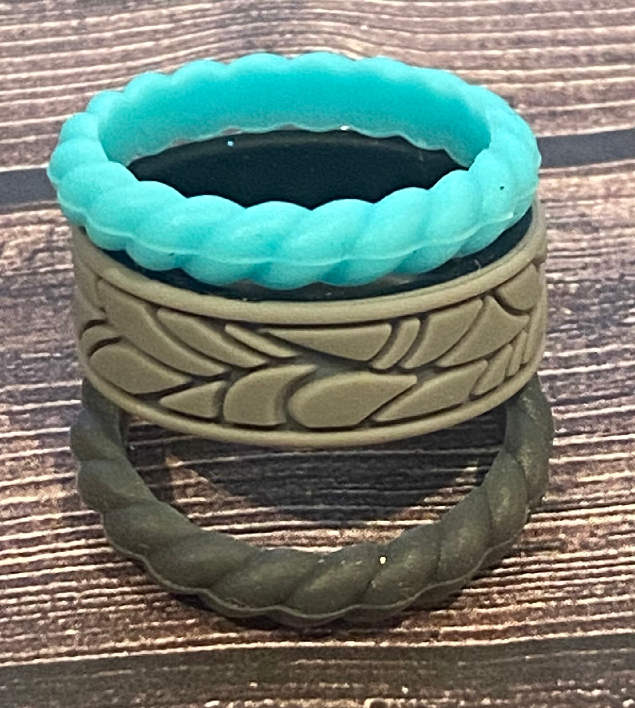 3 Ring Silicone Set stackable water proof wedding eco | Etsy