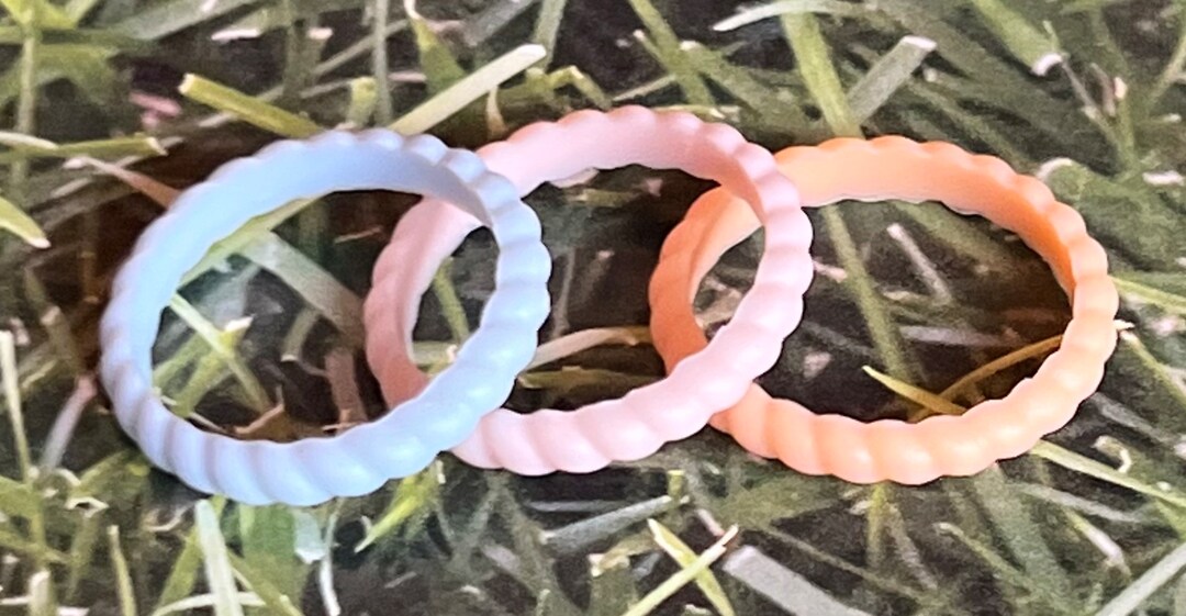 Braided Stackable Silicone Rings, Stackable, Water Proof, Eco Friendly, Non-toxic, Medical Grade ...
