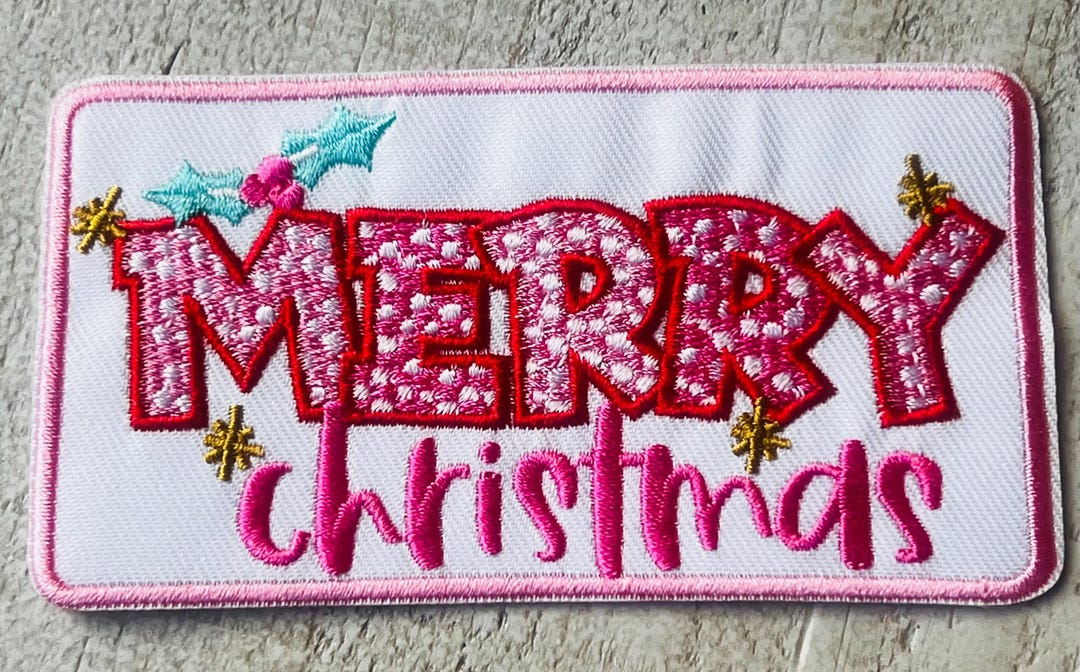 Merry Christmas Iron on Hat Patch, Trucker Hat Patches, Clothing, Bags ...