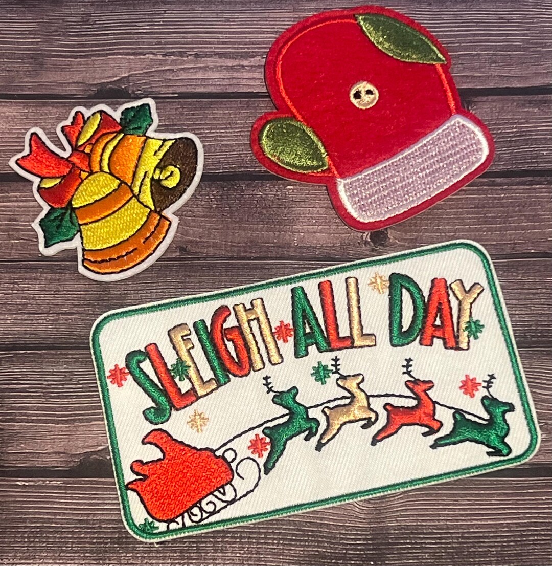 Sleigh All Day Theme Iron on Patches, Trucker Hat Patches, Clothing ...