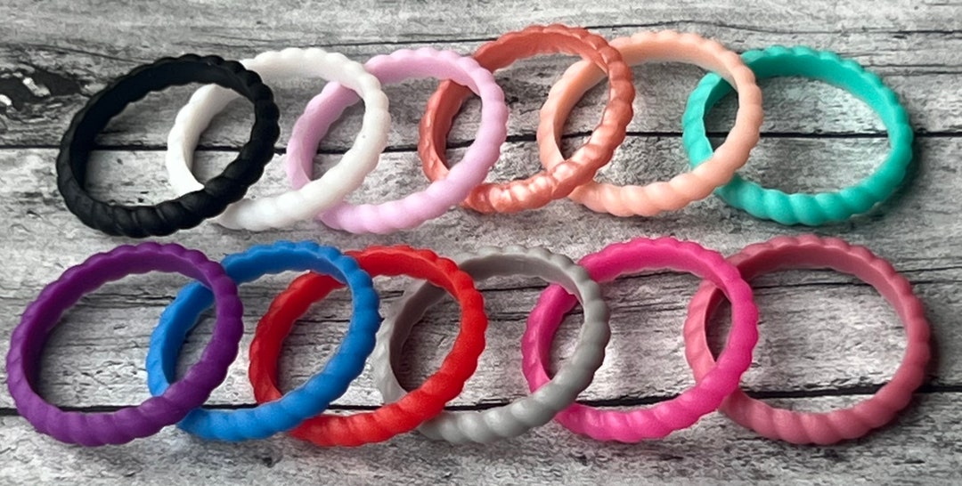 Braided Silicone Rings, Stackable, Water Proof, Eco Friendly, Non-toxic ...