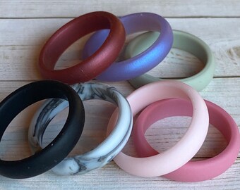 Pattered Silicone Rings Stackable Water Proof Wedding Eco | Etsy