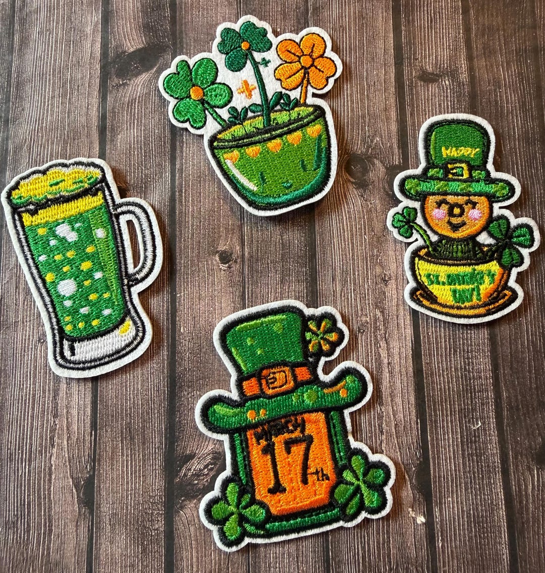 St. Patrick’s Day Embroidered Patches! Perfect for Adding a Lucky Touch ...