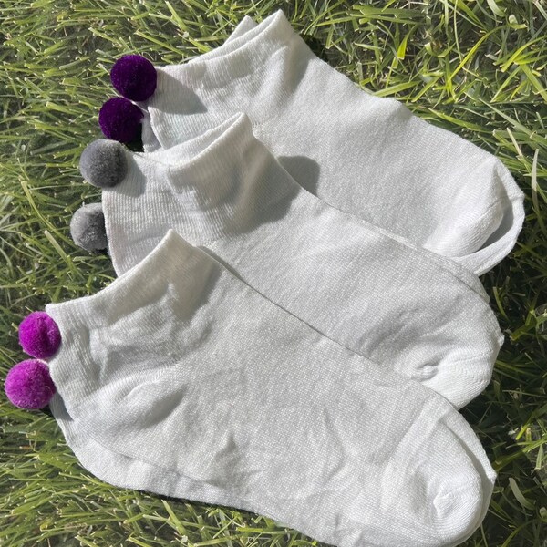 Pom Pom Socks - Etsy