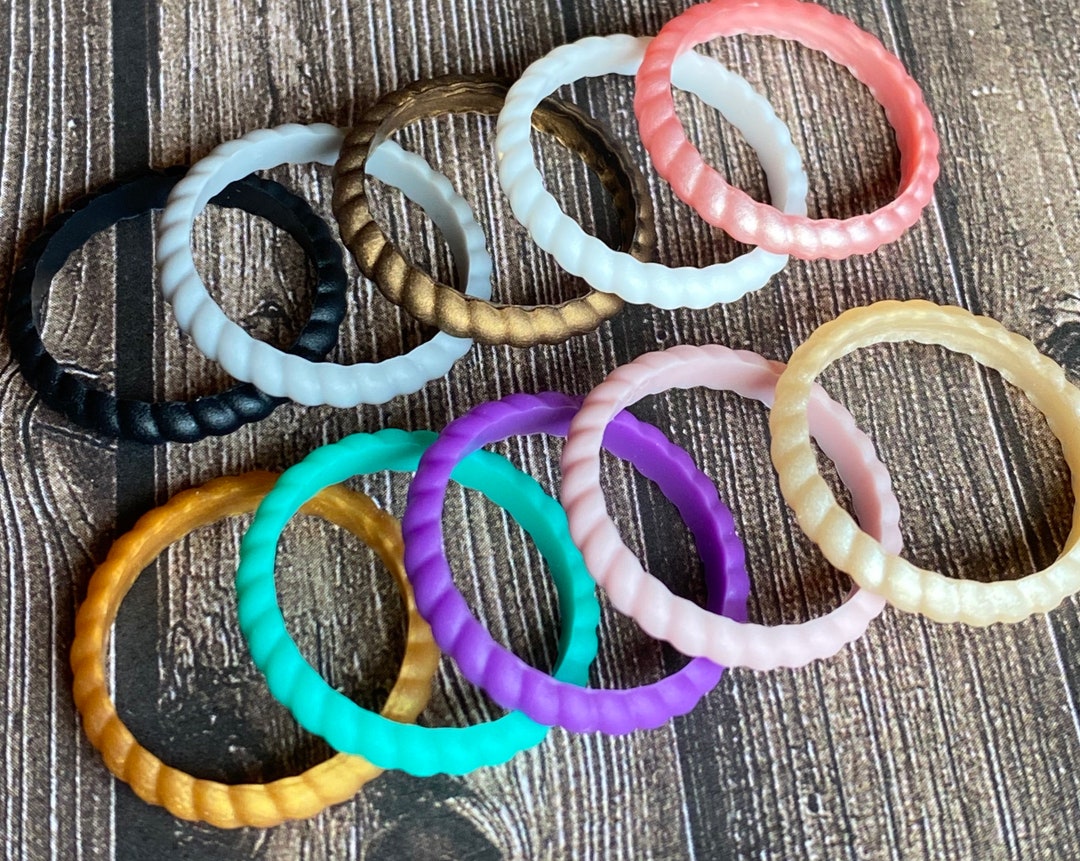 Braided Silicone Rings, Stackable, Water Proof, Eco Friendly, Non-toxic ...