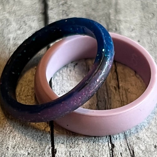 Glitter Silicone Rings Stackable Water Proof Wedding Eco | Etsy
