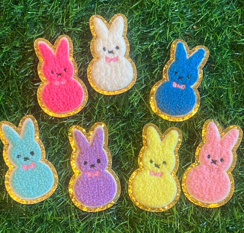 Easter Bunnies/peeps Theme Iron on Patches, Trucker Hat Patches ...