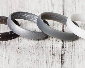 Braided Silicone Rings Stackable Water Proof Eco Friendly | Etsy