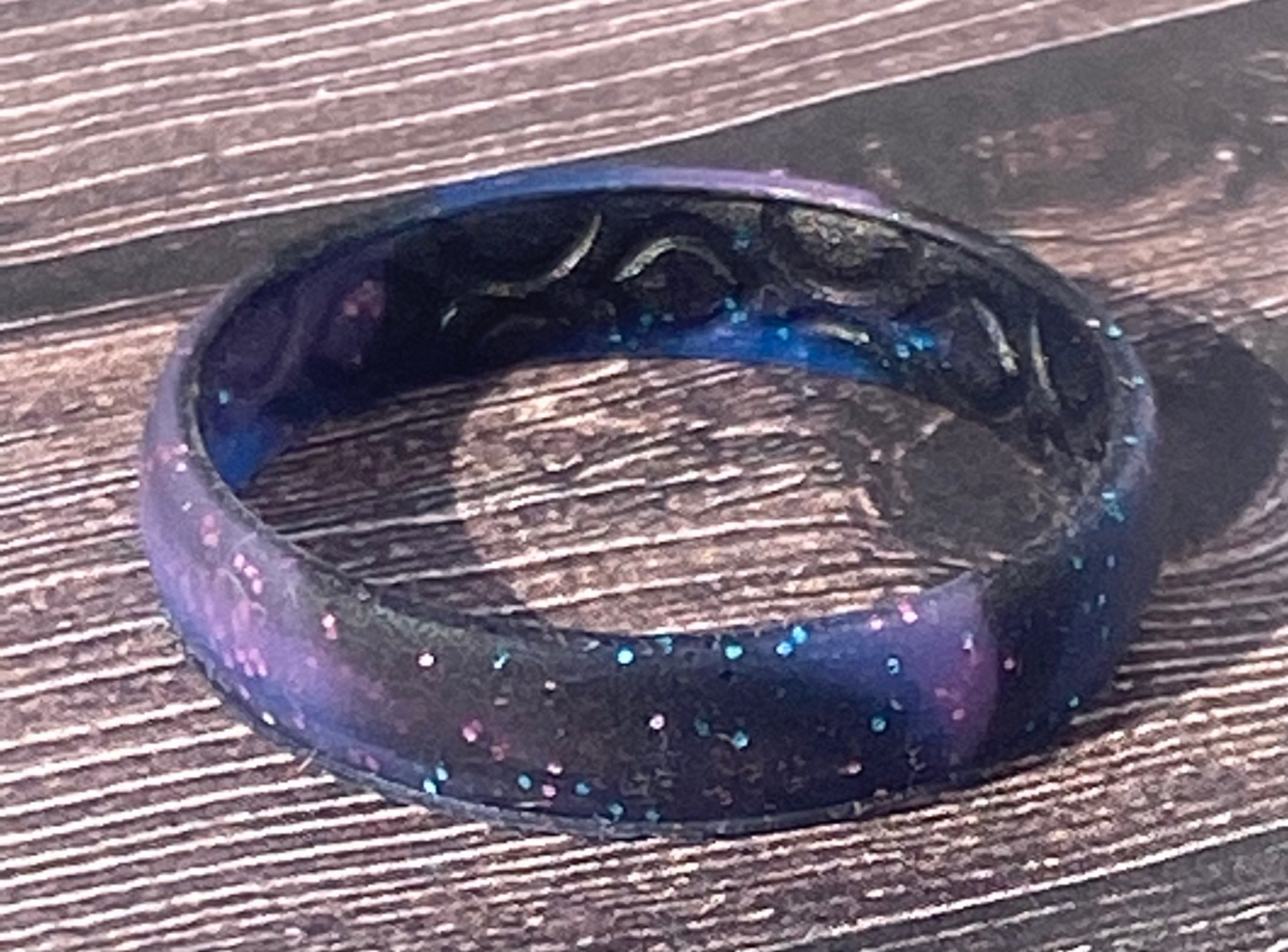 Tie Dye Dreamy Glitter Silicone Ring Stackable Water Proof - Etsy