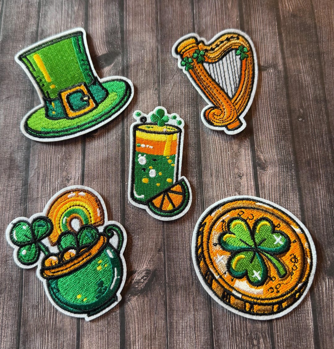 St. Patrick’s Day Embroidered Patches! Perfect for Adding a Lucky Touch ...