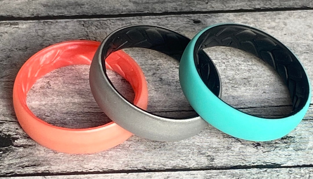 Two-toned Silicone Ring, Stackable, Water Proof, Wedding, Eco Friendly ...