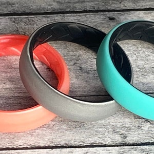 Two-toned Silicone Ring, Stackable, Water Proof, Wedding, Eco Friendly ...