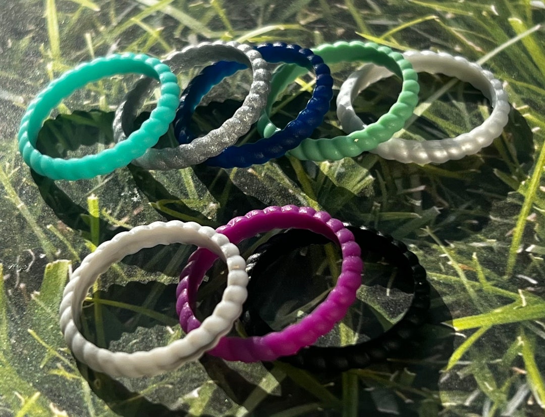 Braided Silicone Rings, Stackable, Water Proof, Eco Friendly, Non-toxic ...