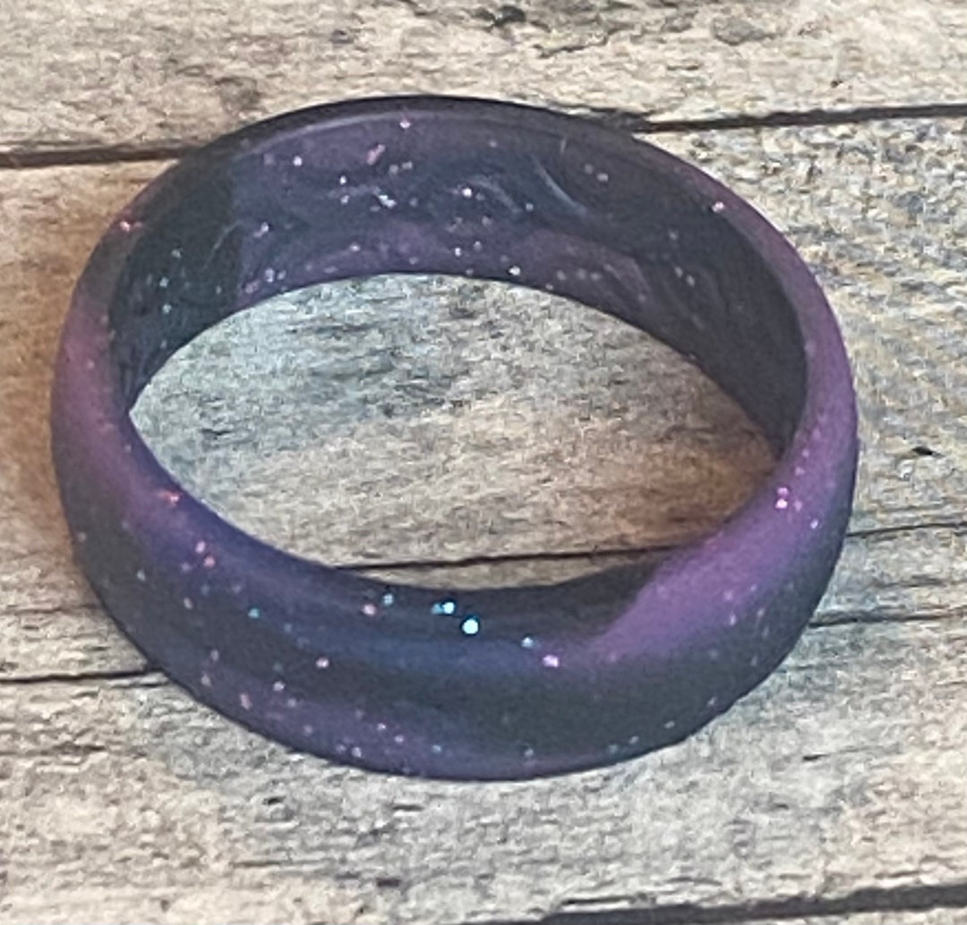 5mm Tie Dye Dreamy Glitter Silicone Ring, Stackable, Water Proof ...
