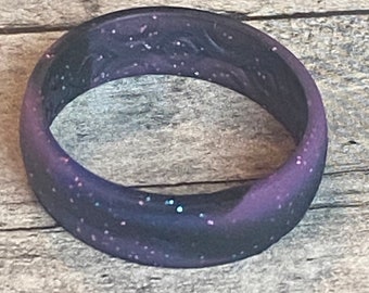 Tie Dye Dreamy Glitter Silicone Ring Stackable Water Proof | Etsy