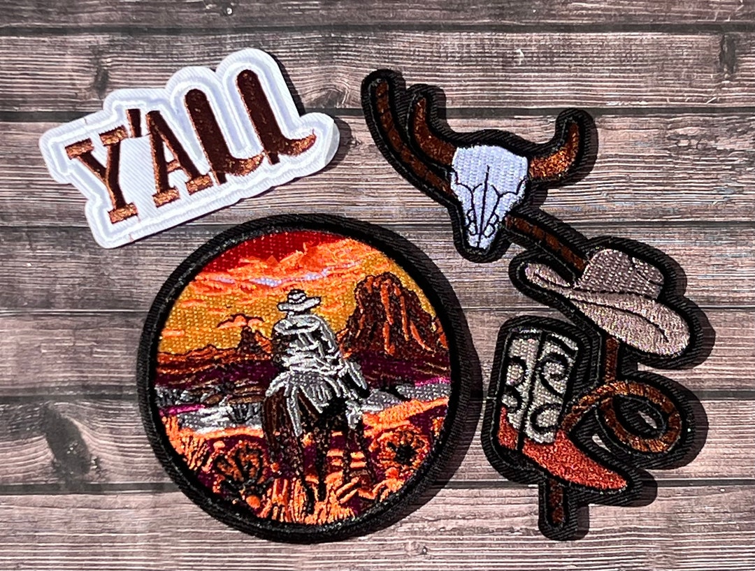 Western Iron on Patches, Trucker Hat Patches, Clothing, Bags ...