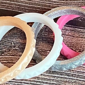 Diamond Cut Silicone Rings, Stackable, Water Proof, Wedding, Eco ...